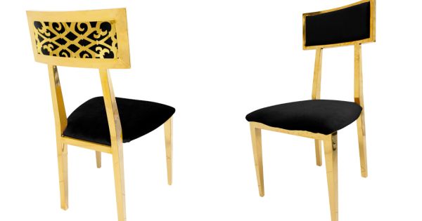 Gala Chair Gold Cushion Black