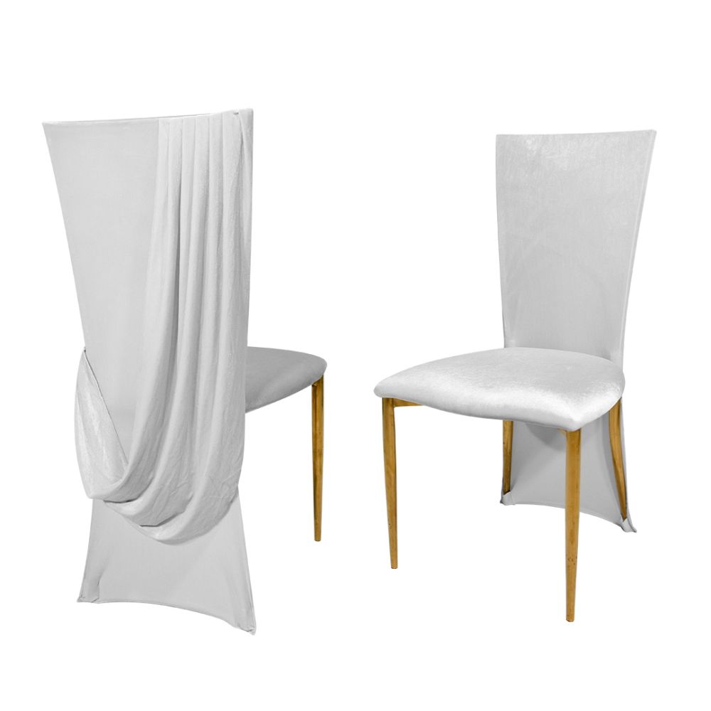 Sway Left Chair Gold Back White - Dining Armless Chairs