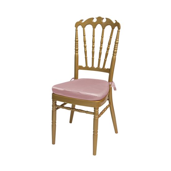 Royal Chair Gold Cushion Light Pink - Dinning Armless Chairs