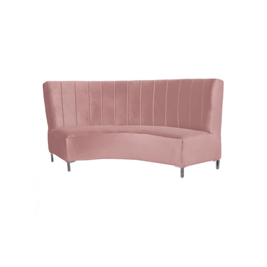 Velvet Curve Sofa 9' With Lines Light Pink - Lounge Seating