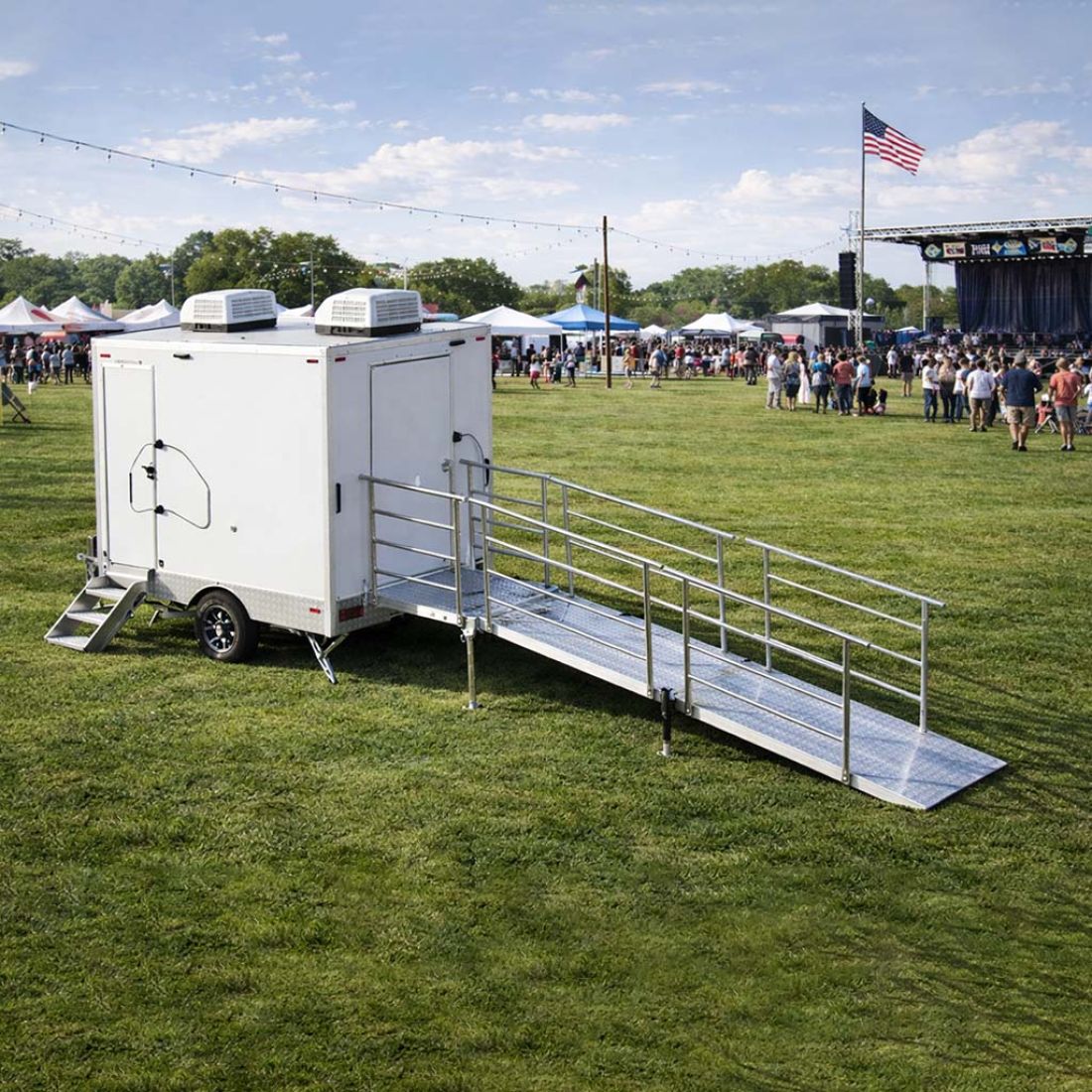 Luxury Portable Restroom (Ramp ADA compliant) - Portable Restroom