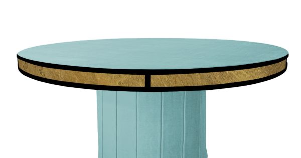 Blackout Plus Dining Table Black 72" Round Top Tiffany Blue - Specialty ...
