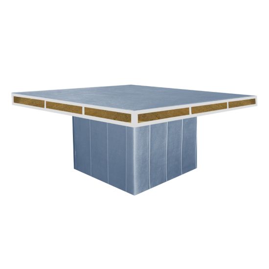 Blackout Plus Dining Table White 72"x72" Square Dusty Blue Top ...