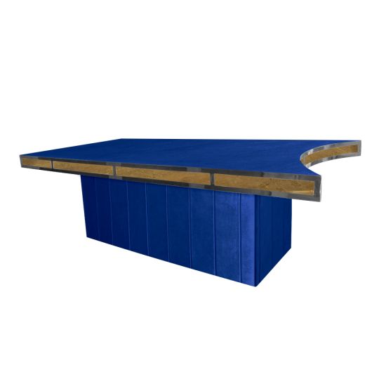 Blackout Plus Dining Table Silver 48"X96" Unique Shape Top Royal Blue ...