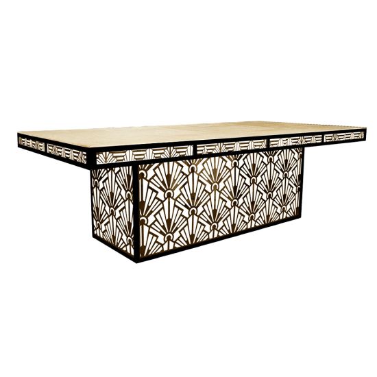 Gatsby Plus Dining Table Black 48"x96" Rectangular Top Gold - Specialty ...