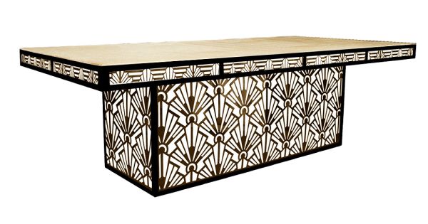Gatsby Plus Dining Table Black 48"x96" Rectangular Top Gold - Specialty ...
