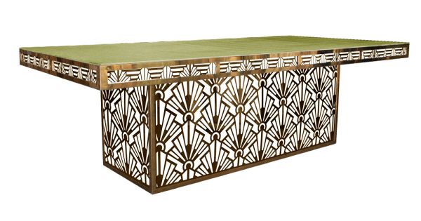 Gatsby Plus Dining Table Gold 48"x96" Rectangular Top Moss - Specialty ...