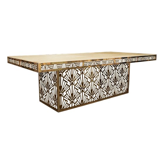 Gatsby Plus Dining Table Gold 48"x96" Rectangular Top Gold - Specialty ...