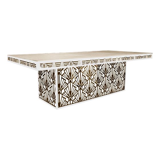 Gatsby Plus Dining Table White 48"x96" Rectangular Top Ivory ...