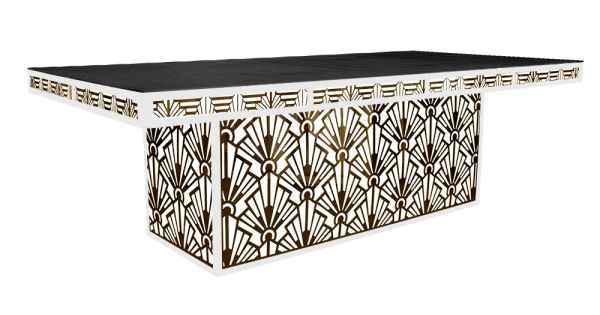 Gatsby Plus Dining Table White 48"x96" Rectangular Top Black ...