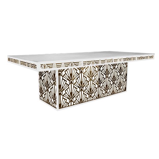 Gatsby Plus Dining Table White 48"x96" Rectangular Top Top White ...