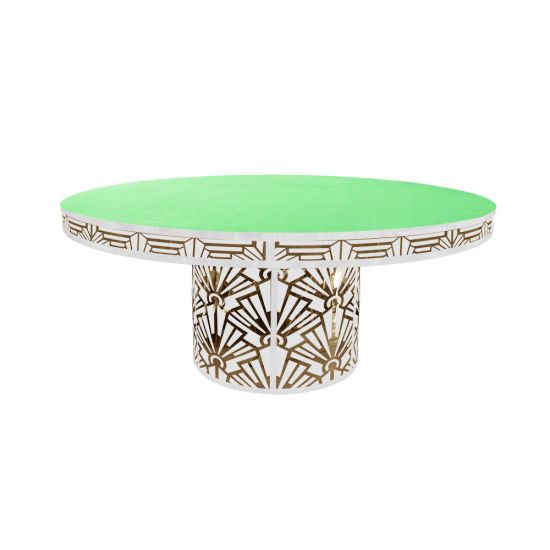 Gatsby Plus Dining Table White 72" Round Top Mint - Specialty Dining ...