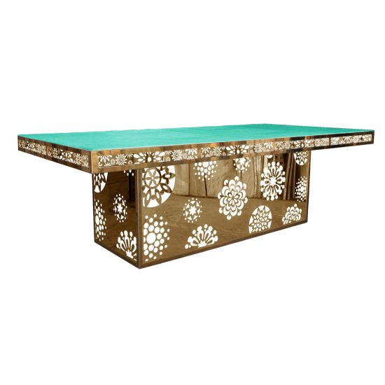 Kaleidoscope Plus Dining Table Gold 48"x96" Rectangular Top Tiffany ...