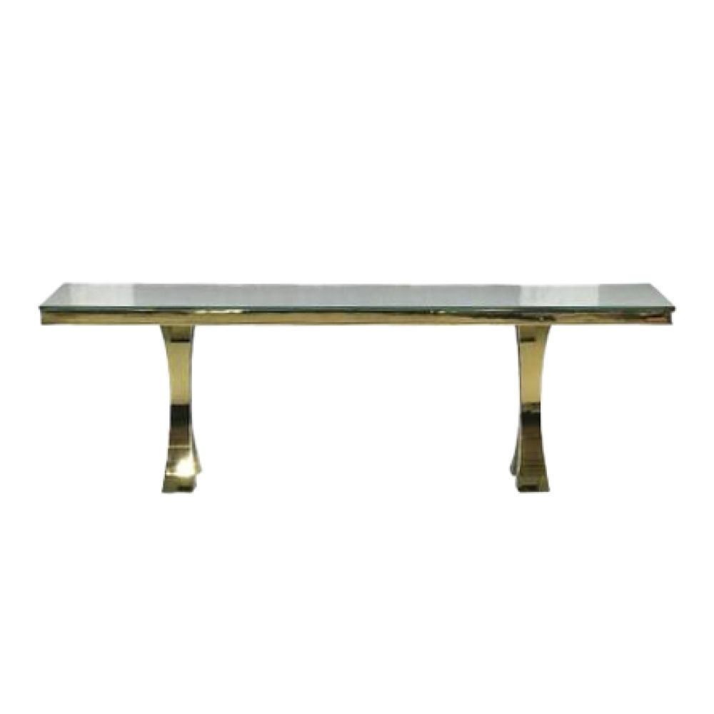 Reflection Dining Arch Table 96"x30" (Gold) - Stainless Steel Dinning Table