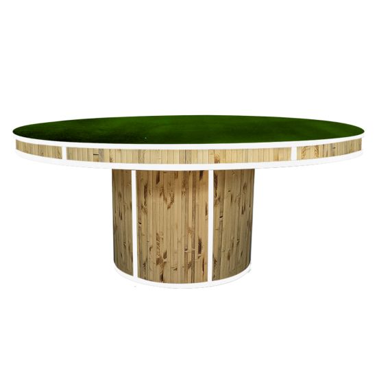 Bamboo Plus Dining Table White 72" Round Top Emerald Green - Specialty ...