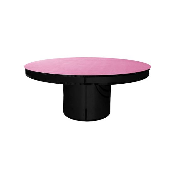 Modern Line Plus Dining Table Black 72" Round Top Light Pink ...