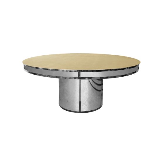 Modern Line Plus Dining Table Silver 72" Round Top Ivory - Specialty ...
