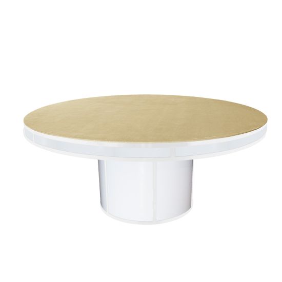 Modern Line Plus Dining Table White 72" Round Top Ivory - Specialty ...