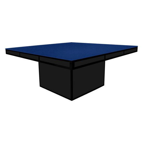 Modern Line Plus Dining Table Black 72"x72" Square Top Royal Blue ...