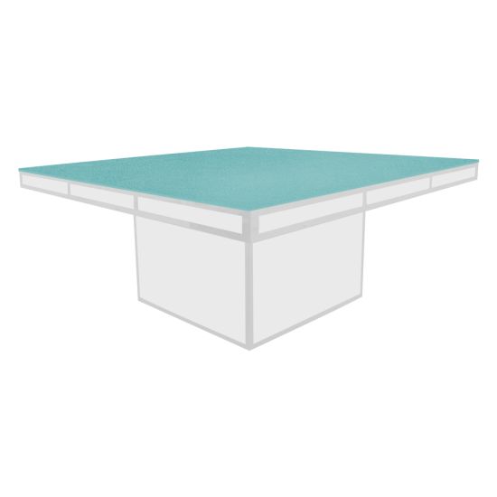 Modern Line Plus Dining Table White 72"x72" Square Top Tiffany Blue ...
