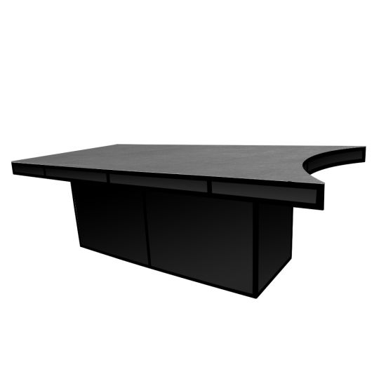 Modern Line Plus Dining Table Black 48"x96" Unique Shape Top Silver ...