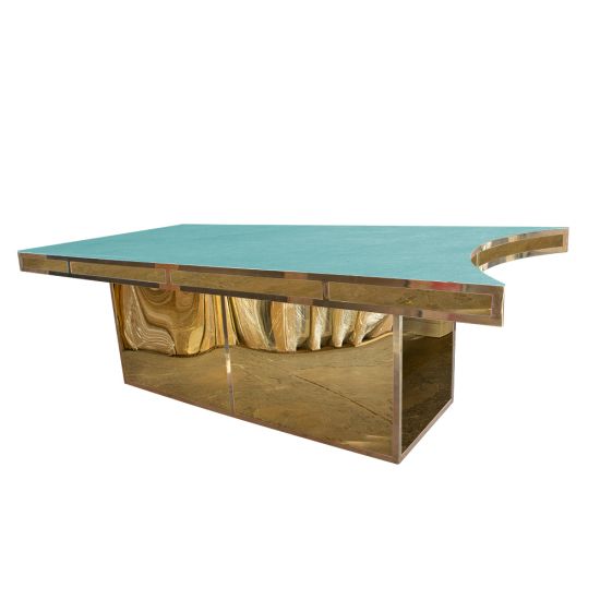 Modern Line Plus Dining Table Gold 48"x96" Unique Shape Top Tiffany ...