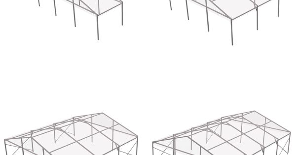 50' Wide Silver Heavy Duty Structure Frames with Clear Tops