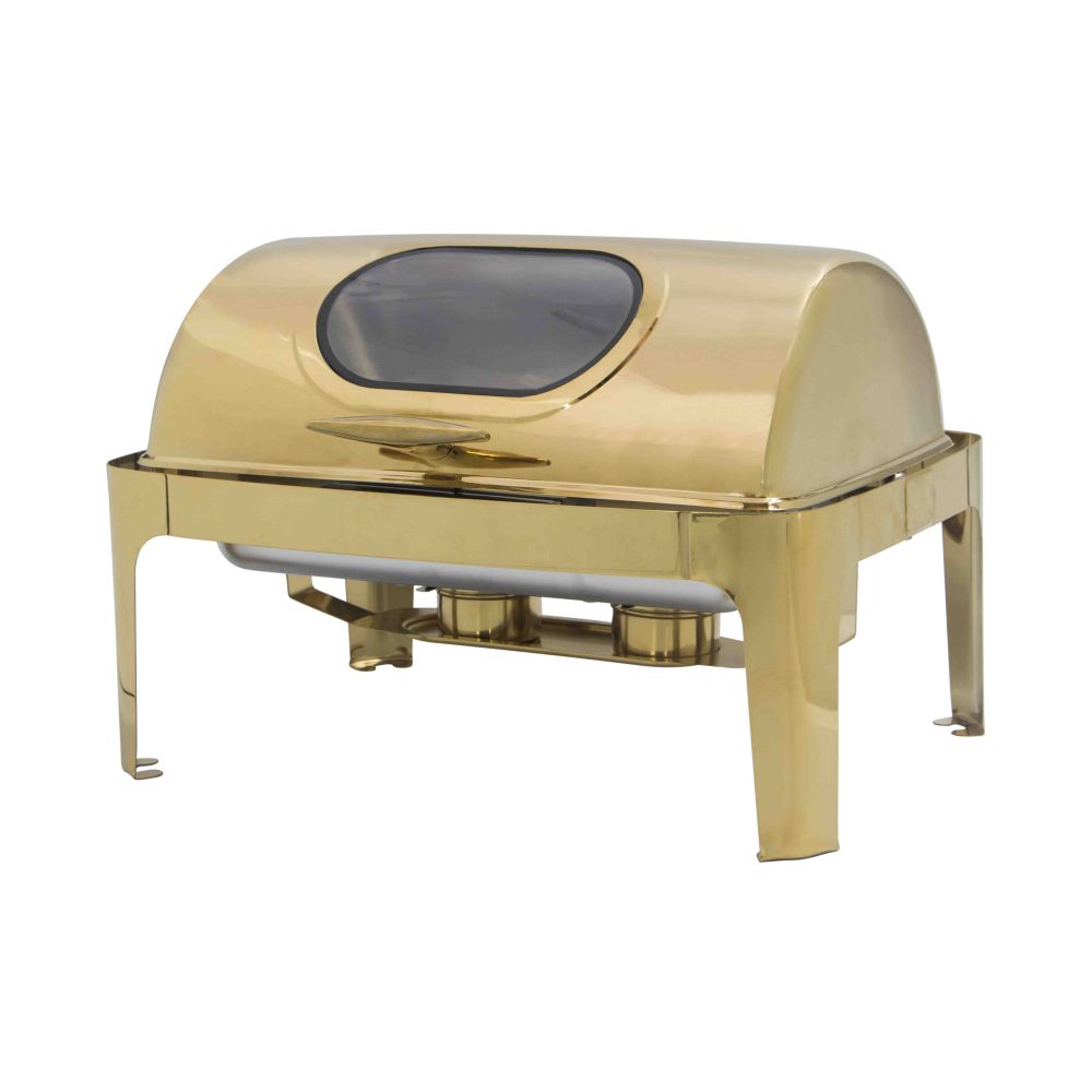 Chafing Dish 8QT (Gold) - full size roll top chafing dish 8QT