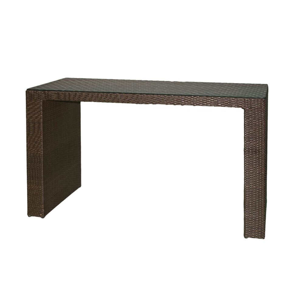 Rattan Highboy Table (Rectangular) (Mocha) - Rattan Bar High Table