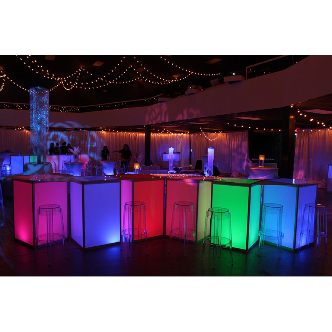 Skyline Highboy Square 24"x24" Square Glass - Miami Glow 002