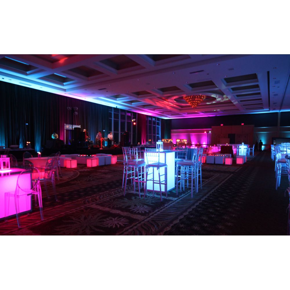 Skyline Highboy Square 24"x24" Square Glass - Miami Glow 002