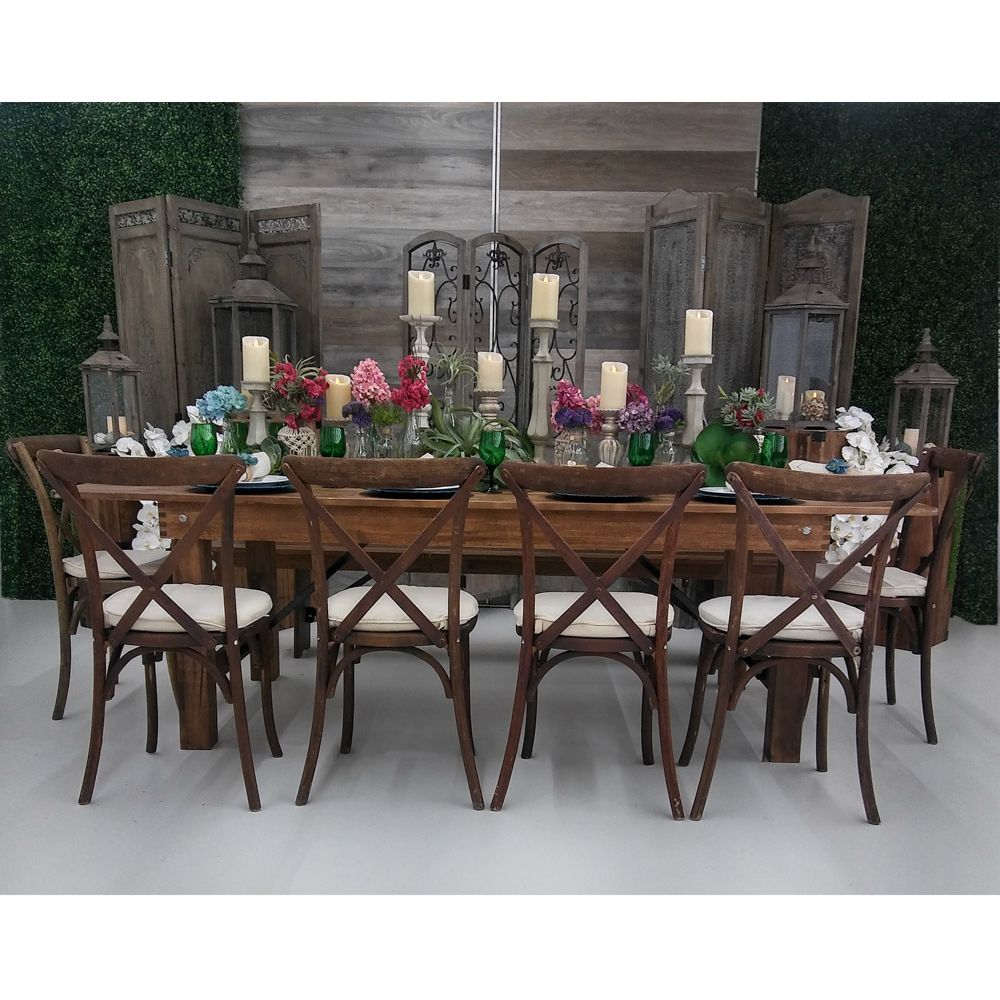 Rustic Chestnut Table 48"x96" Dark Wood - Specialty Dinning and ...